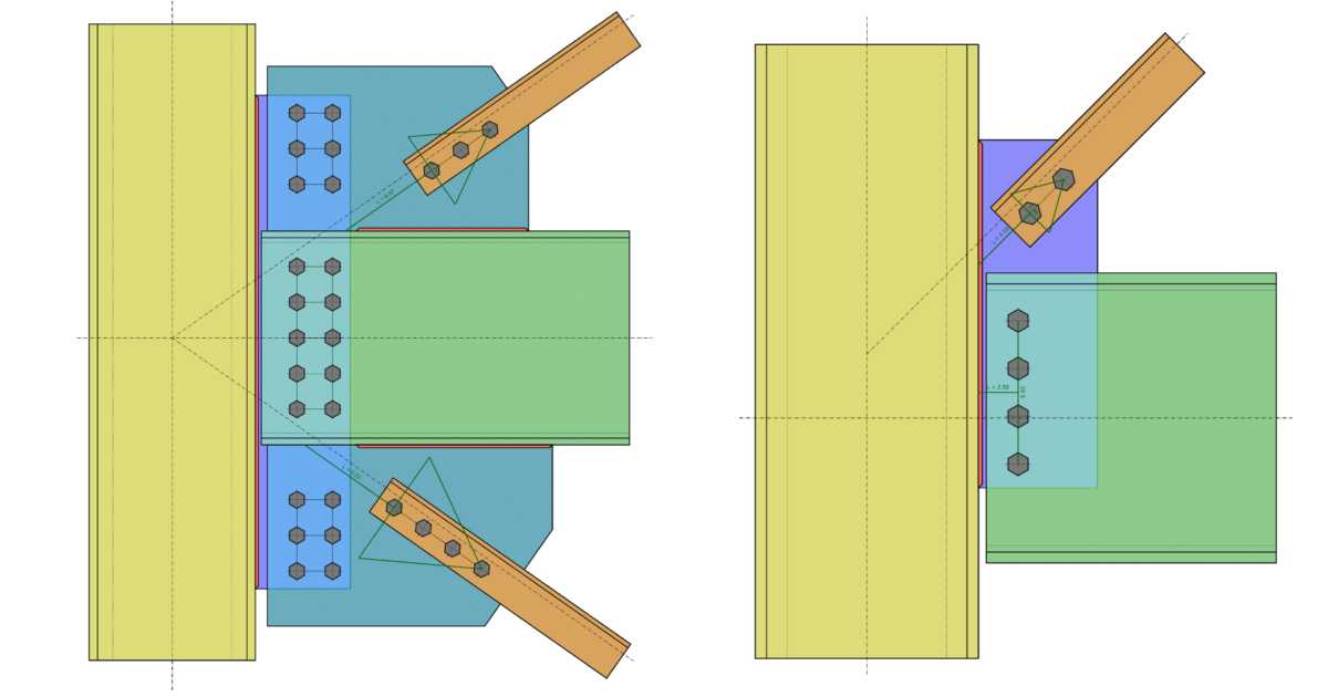 RISA | Vertical Diagonal Brace Extended Shear Tab Connections in… RISA | Vertical Diagonal Brace Extended Shear Tab Connections in…