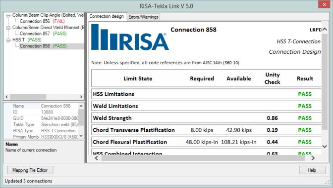 Application Interface - RISAConnection