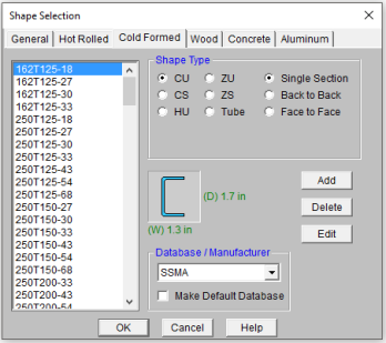 Cold Formed Steel - Databases
