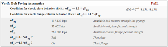 Design Checks for Moment Connections