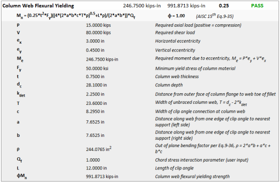 Column Connection Checks