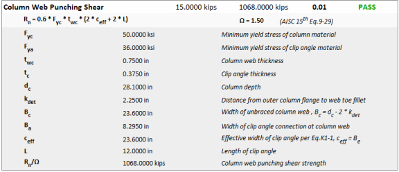 Column Connection Checks