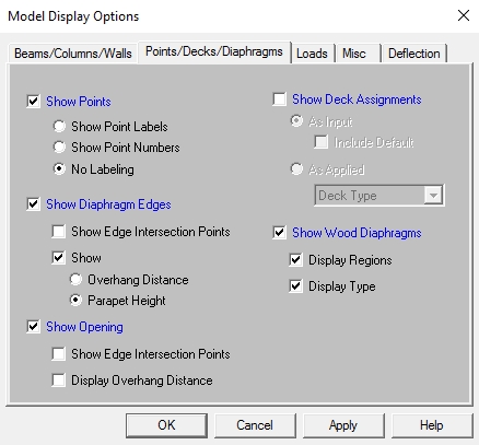 Model Display Options