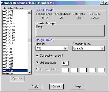 Member Design Optimization